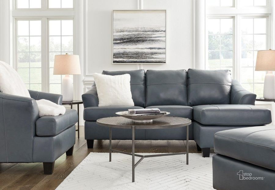 Genoa Sofa Chaise In Steel by Ashley Furniture | 1StopBedrooms