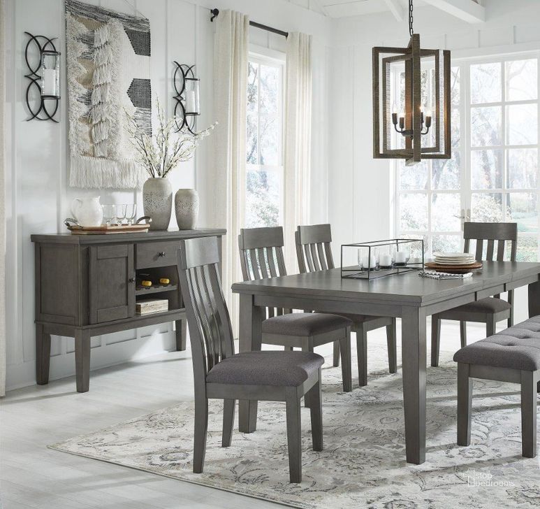Hallanden Gray Rectangular Extendable Dining Room Set by Ashley ...