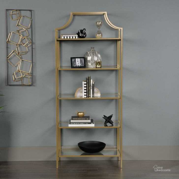 International Lux Bookcase In Satin Gold by Sauder | 1StopBedrooms