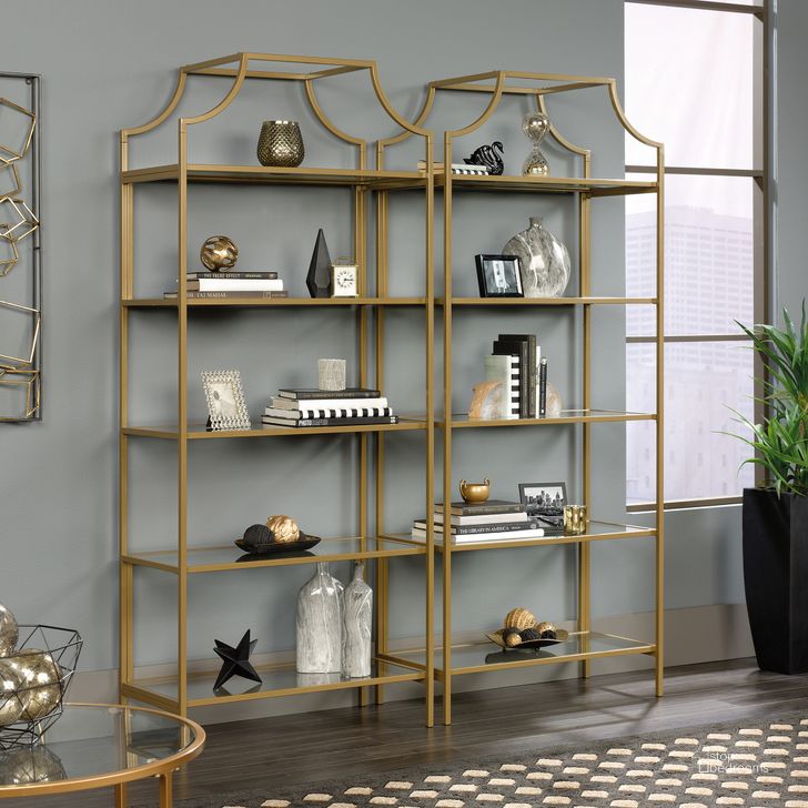 International Lux Bookcase In Satin Gold by Sauder | 1StopBedrooms