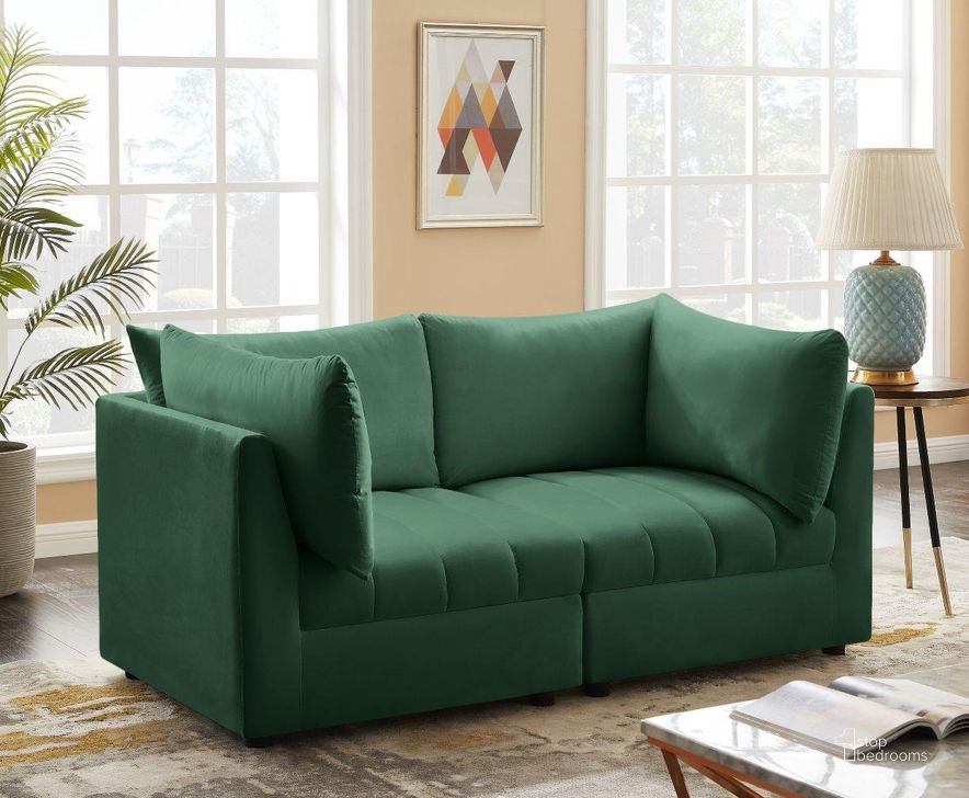 Jacob Green Velvet Modular Sofa by Meridian | 1StopBedrooms