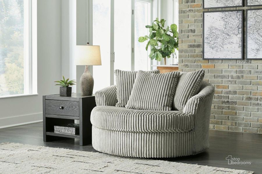 Lindyn Fog Oversized Swivel Accent Chair by Ashley Furniture ...