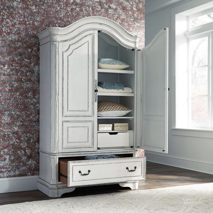 Magnolia Manor Antique White Armoire by Liberty | 1StopBedrooms