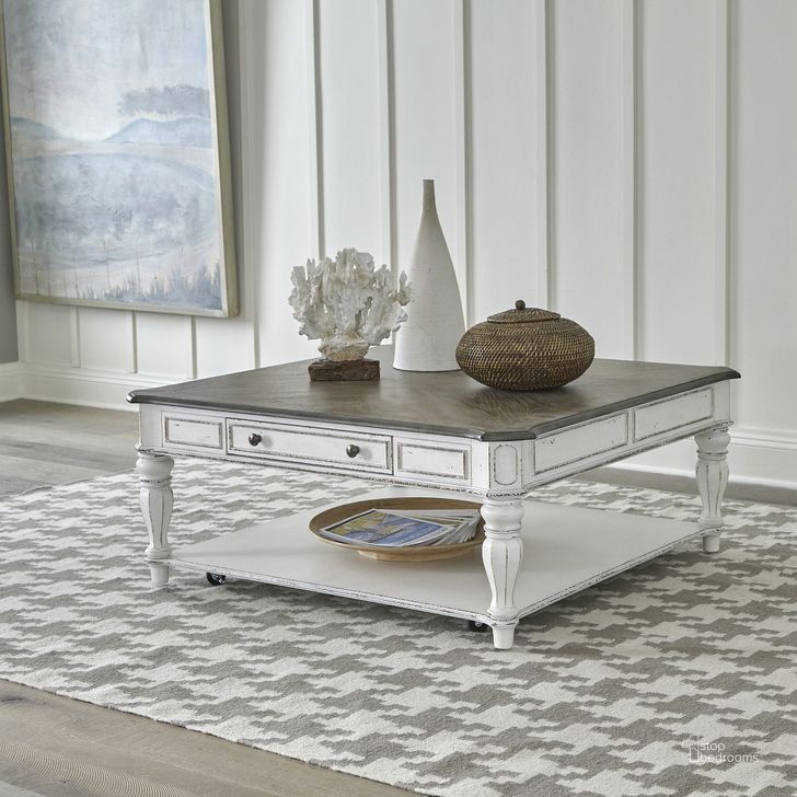 Magnolia Manor Oversized Square Cocktail Table by Liberty | 1StopBedrooms