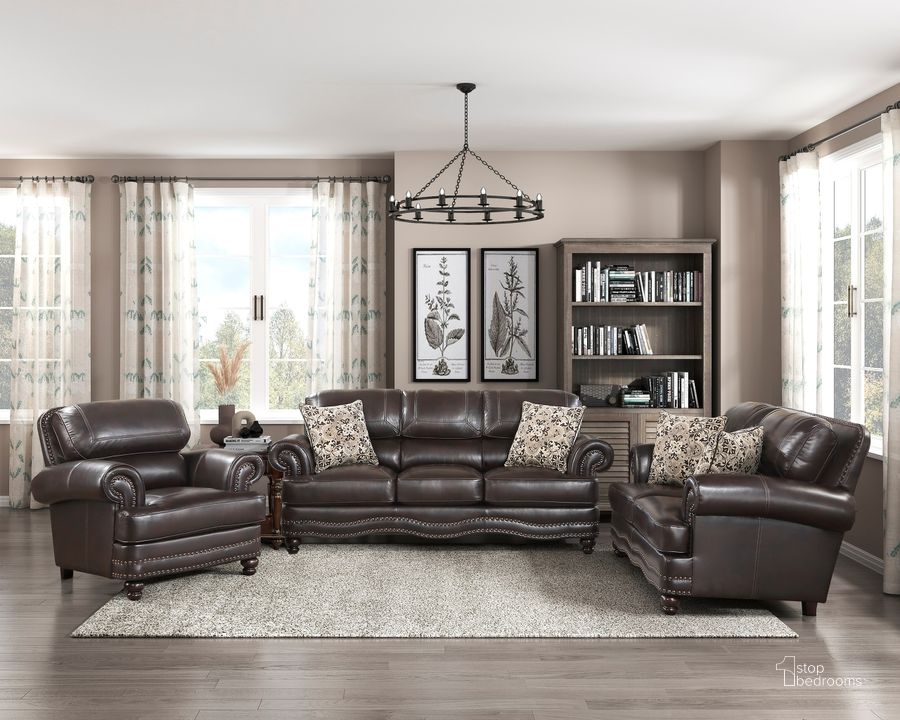 Milford Sofa In Brown by Homelegance | 1StopBedrooms