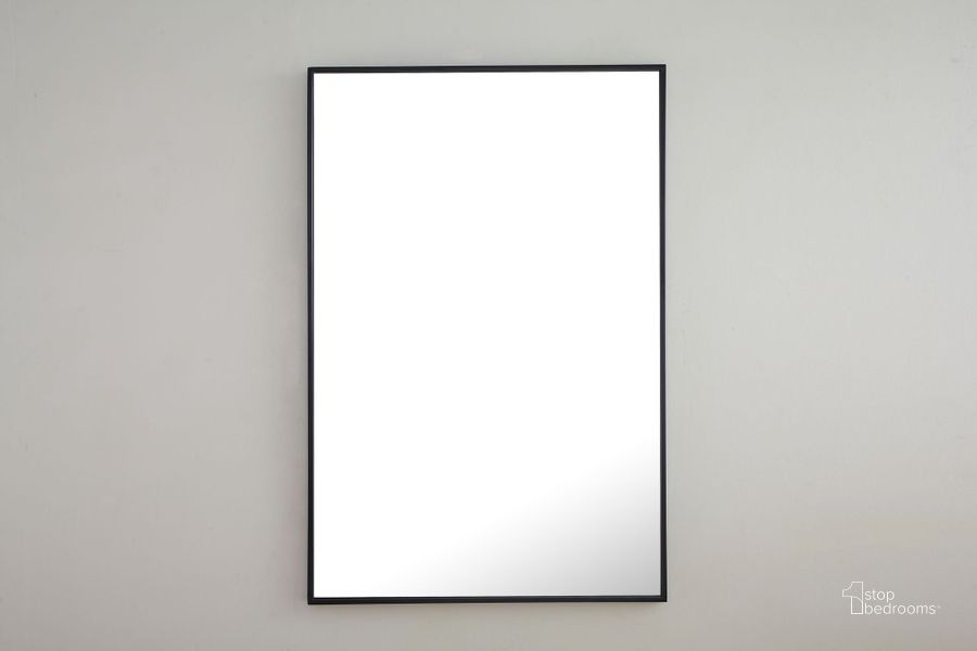 Eternity 28" Rectangular Black Mirror by Elegant Lighting | 1StopBedrooms