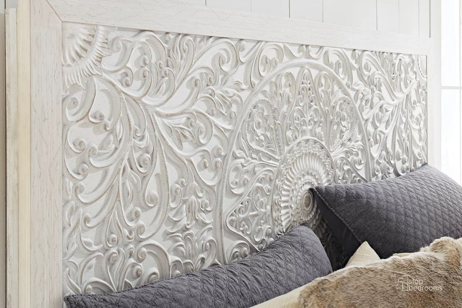 Paxberry Whitewash King Panel Headboard Only by Ashley Furniture ...
