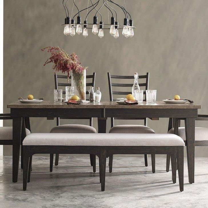 Plank Road Rankin Dining Room Set With Bench (Charcoal) by Kincaid ...