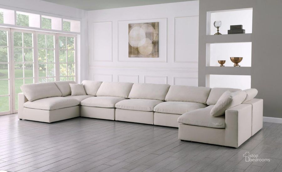Plush Velvet Standard Comfort Modular Sectional In Cream by Meridian ...