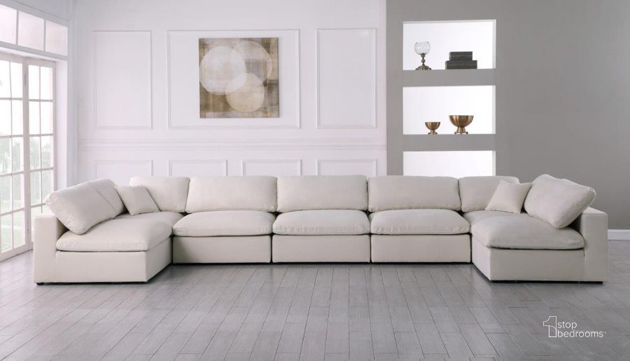 Plush Velvet Standard Comfort Modular Sectional In Cream by Meridian ...