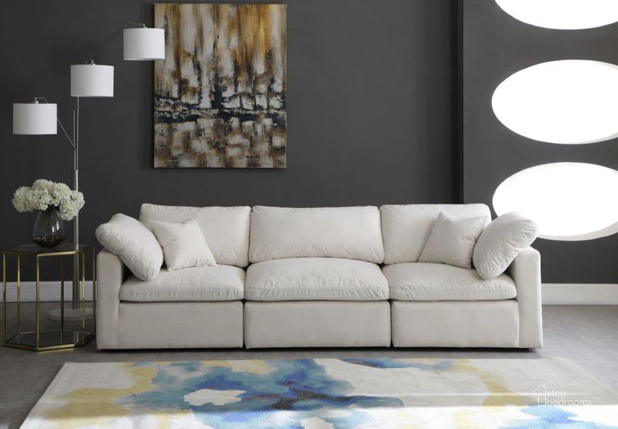 Plush Velvet Standard Comfort Modular Sofa In Cream by Meridian ...