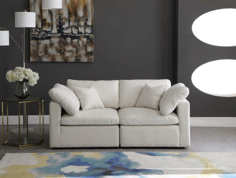 Plush Cream Velvet Standard Cloud-Like Comfort Modular Sofa 602Cream ...