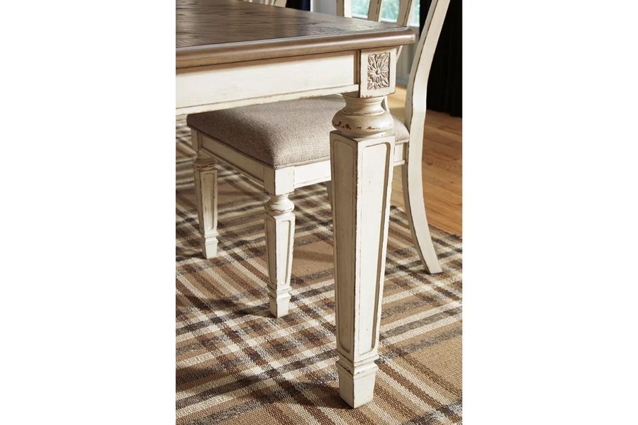 Realyn White Extendable Rectangular Dining Table by Ashley Furniture | 1StopBedrooms