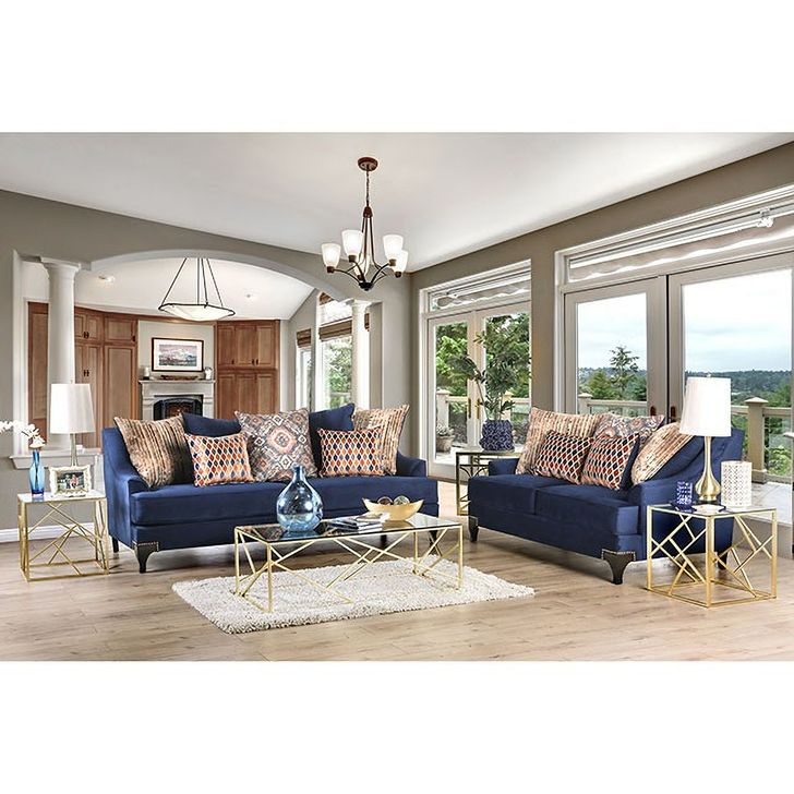 Sisseton Navy Sofa by Furniture of America | 1StopBedrooms