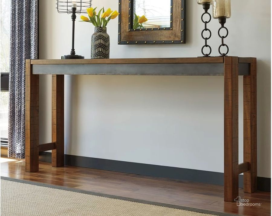 Torjin Brown and Gray Long Counter Height Dining Table by Ashley ...