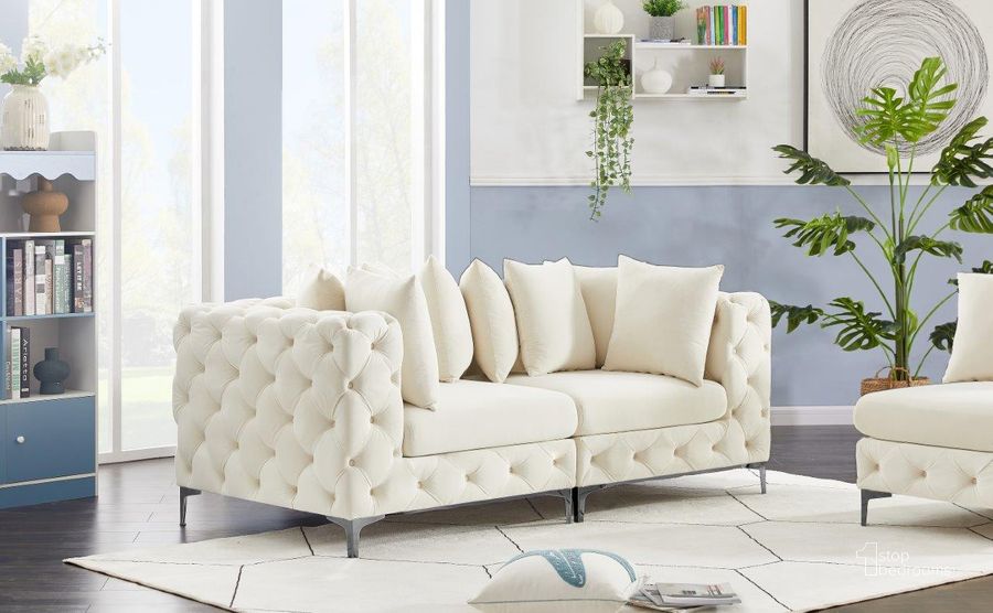 Tremblay Cream Velvet Modular Sofa 686Cream-S78 by Meridian | 1StopBedrooms