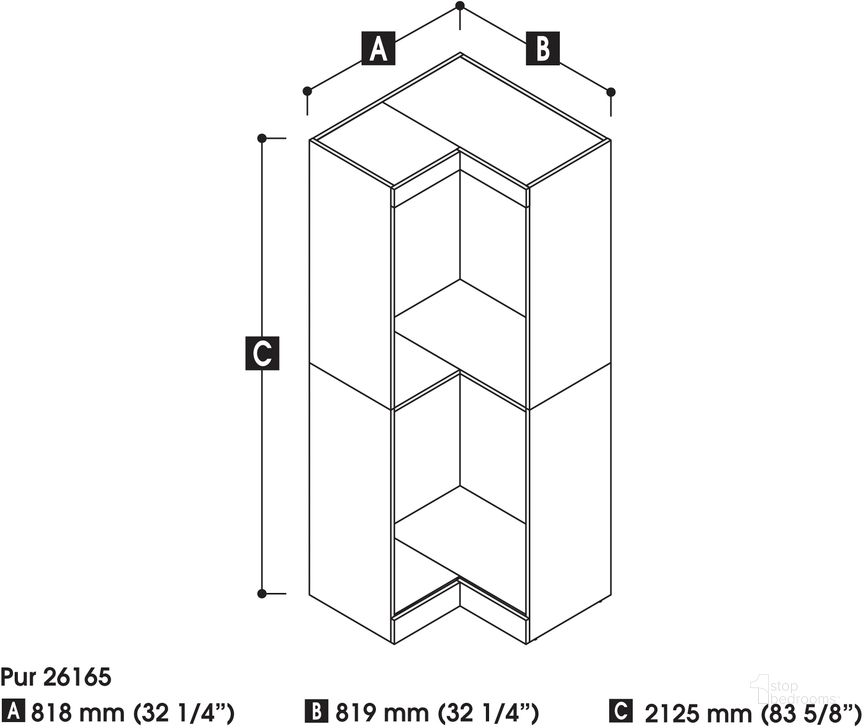 26165 Pure White Open Corner Wardrobe by Bestar | 1StopBedrooms