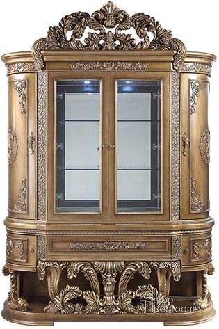 Acme Constantine Curio In Brown And Gold Finish | 1StopBedrooms