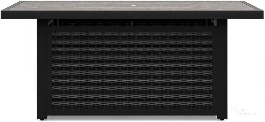 Beachcroft Outdoor Fire Pit Table In Black/Light Gray by Ashley Furniture | 1StopBedrooms