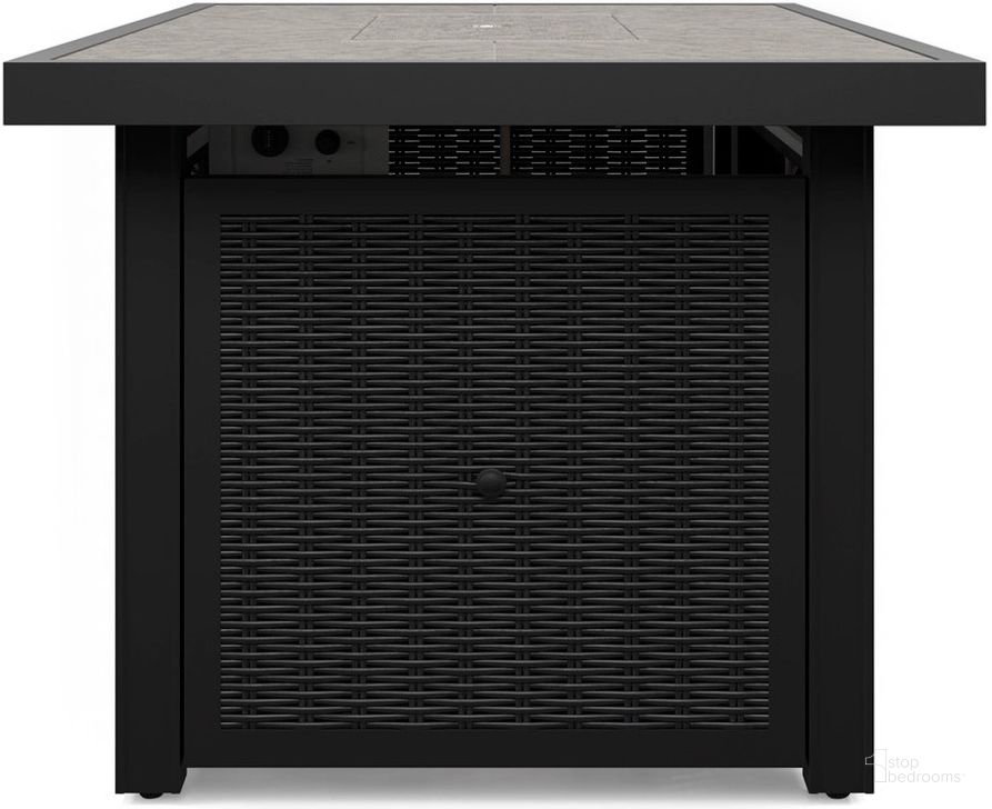 Beachcroft Outdoor Fire Pit Table In Black/Light Gray by Ashley Furniture | 1StopBedrooms