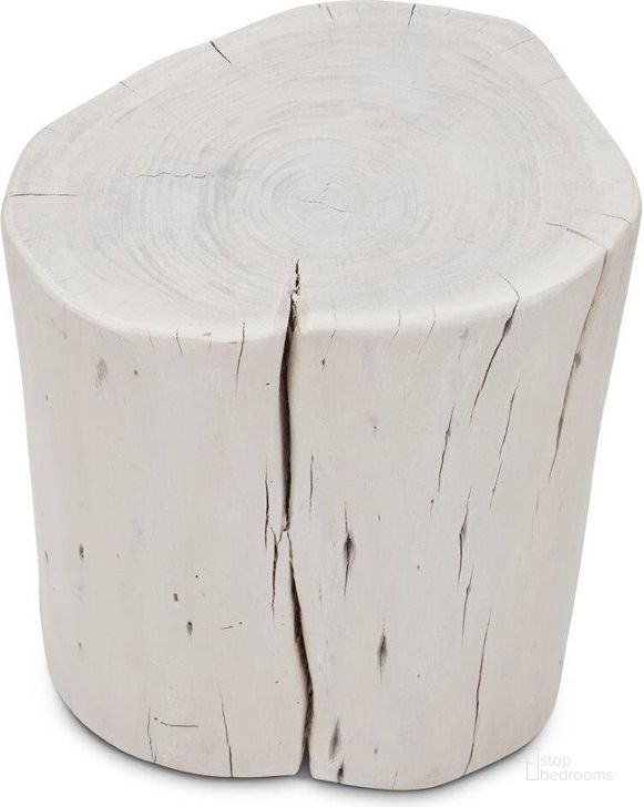 Brooks Solid Wood Stump In White Wash by Urbia | 1StopBedrooms