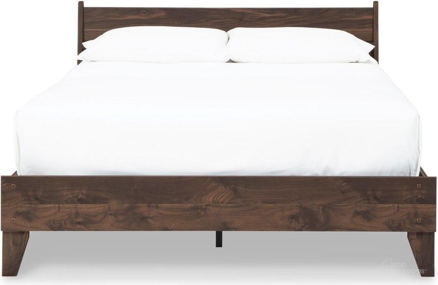 Calverson Mocha Queen Platform Bed by Ashley Furniture | 1StopBedrooms