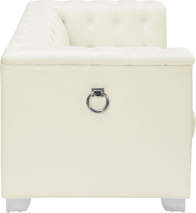 Chaviano Pearl White Tufted Loveseat by Coaster | 1StopBedrooms