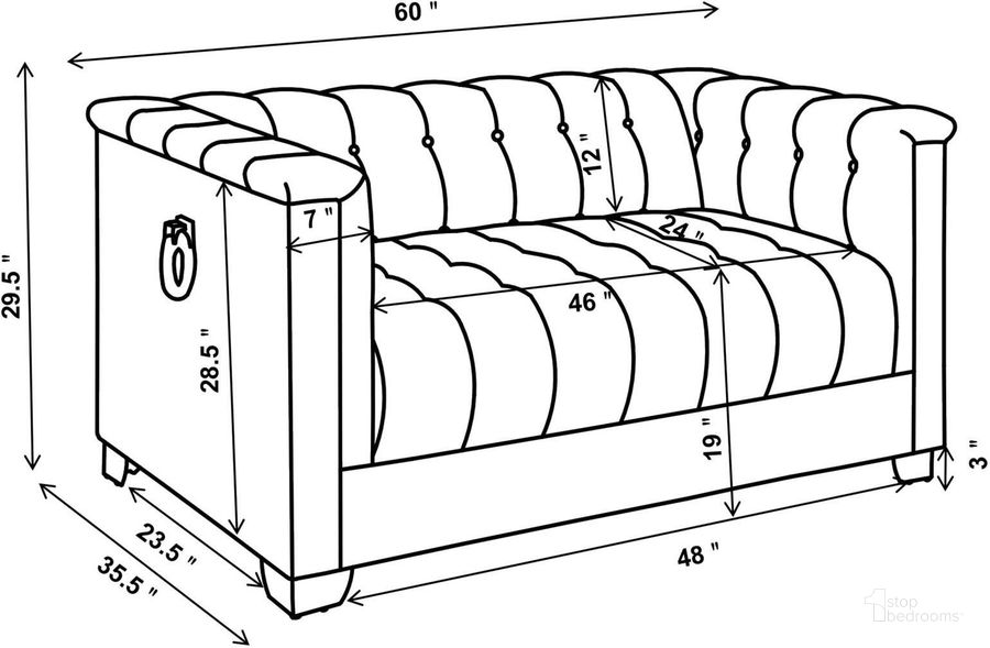 Chaviano Pearl White Tufted Loveseat by Coaster | 1StopBedrooms