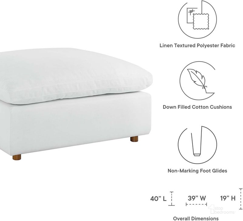Commix Down Filled Overstuffed Ottoman In White by Modway | 1StopBedrooms