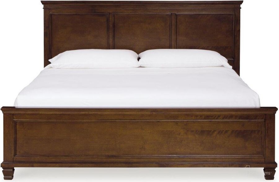 Danabrin Rich Brown Cherry King Panel Bed by Ashley Furniture ...
