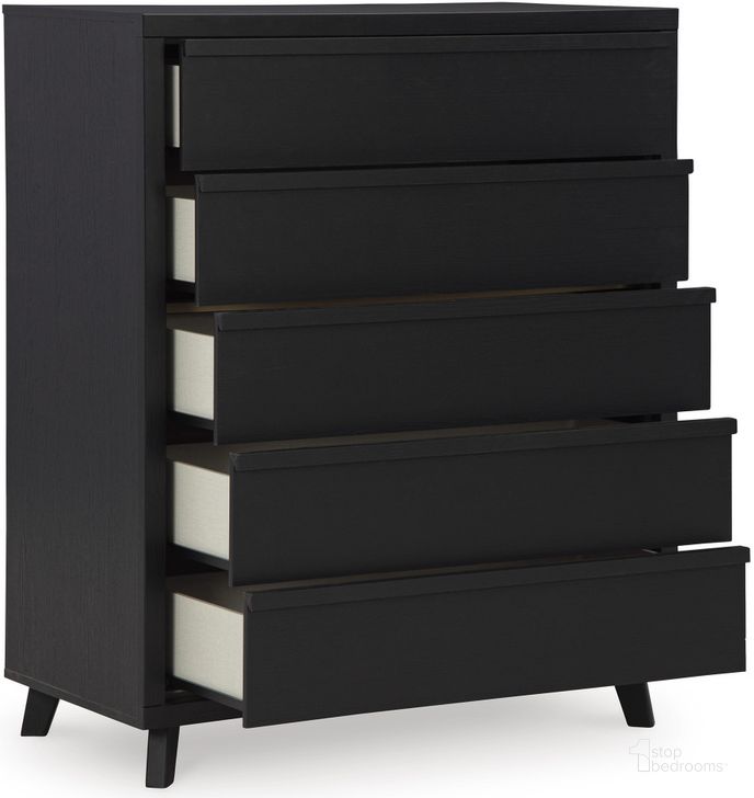 Danziar Black Five Drawer Chest by Ashley Furniture | 1StopBedrooms