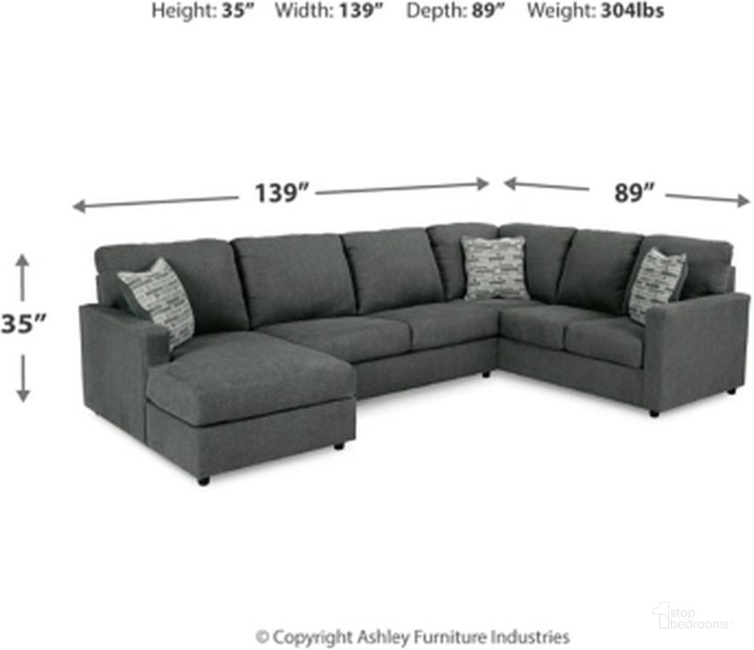 Edenfield 3-Piece LAF Corner Chaise Sectional In Charcoal by Ashley ...