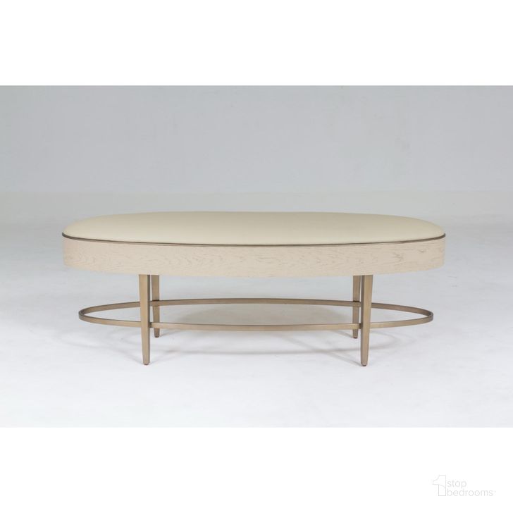 Ellipse Bench In Ivory by Global Views | 1StopBedrooms