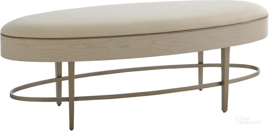 Ellipse Bench In Ivory by Global Views | 1StopBedrooms