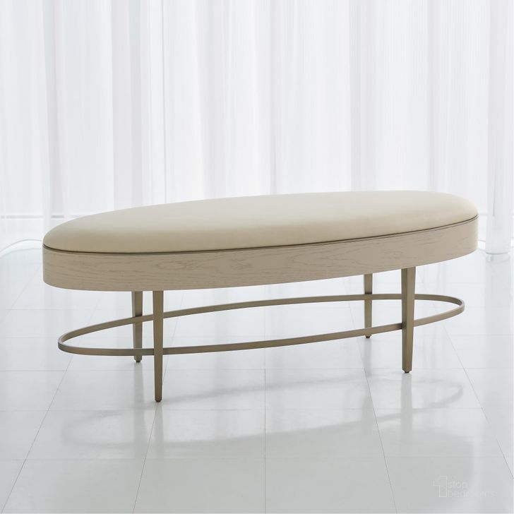 Ellipse Bench In Ivory by Global Views | 1StopBedrooms