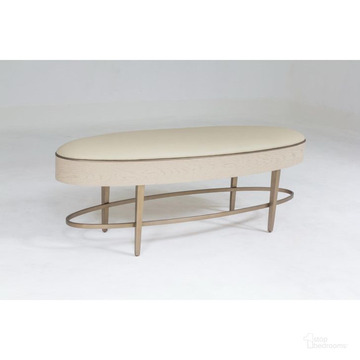Ellipse Bench In Ivory by Global Views | 1StopBedrooms