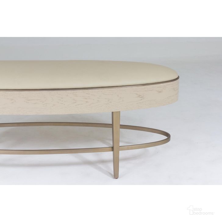 Ellipse Bench In Ivory by Global Views | 1StopBedrooms