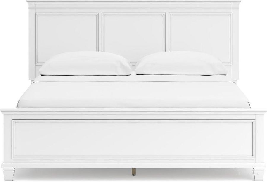 Fortman White California King Panel Bed by Ashley Furniture | 1StopBedrooms