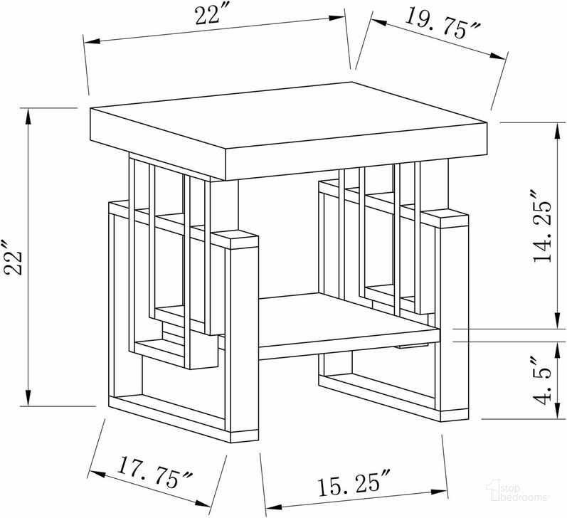 Glossy White Windowpane End Table by Coaster | 1StopBedrooms