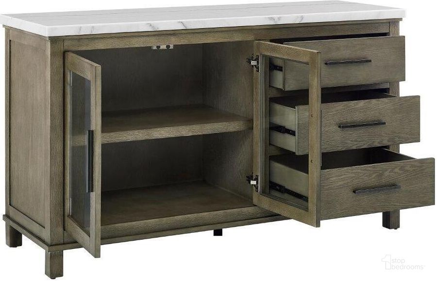 Grayson White Marble Top Server by Steve Silver | 1StopBedrooms