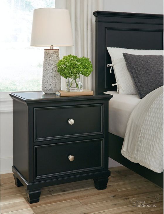Lanolee Black Two Drawer Night Stand by Ashley Furniture | 1StopBedrooms