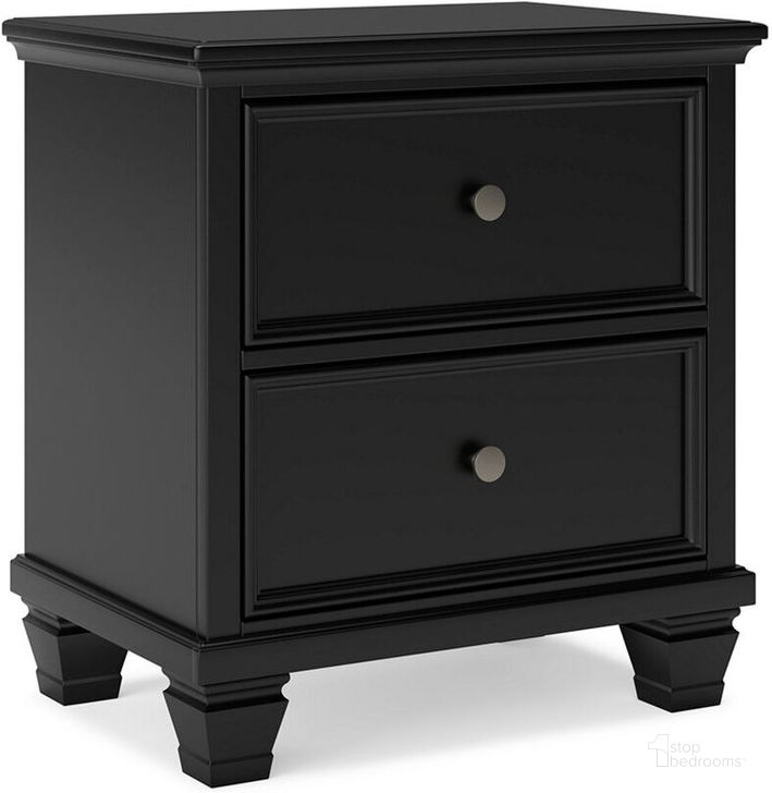 Lanolee Black Two Drawer Night Stand by Ashley Furniture | 1StopBedrooms