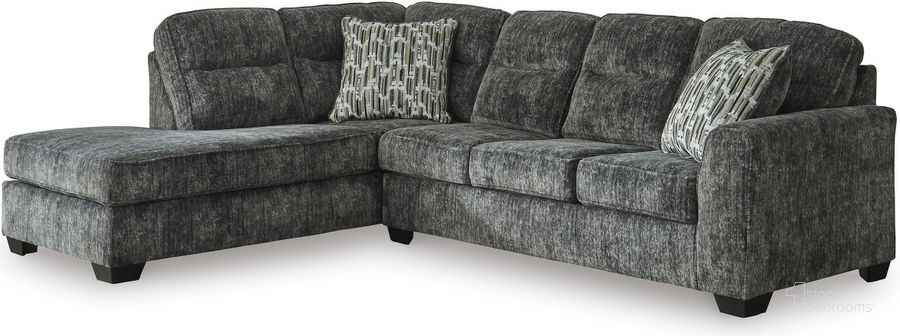 Lonoke 2-Piece LAF Sectional with Chaise In Gunmetal by Ashley ...
