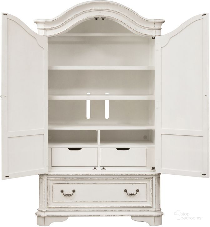 Magnolia Manor Antique White Armoire by Liberty | 1StopBedrooms