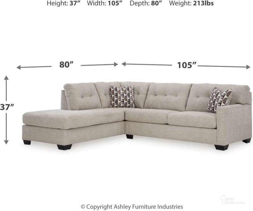 Mahoney 2-Piece LAF Sectional with Chaise In Pebble by Ashley Furniture ...