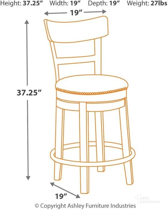 Pinnadel Upholstered Swivel Counter Stool by Ashley Furniture ...