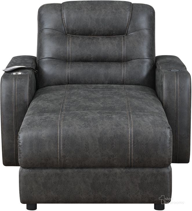 Power Chaise Gray Power Reclining Chaise Lounge Chair with Arms by ...