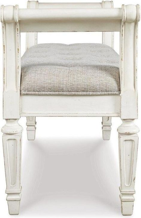 Realyn Accent Bench In Antique White by Ashley Furniture | 1StopBedrooms