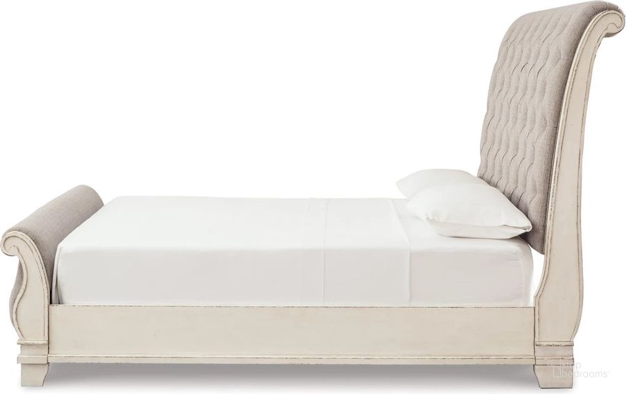 Realyn Queen Sleigh Bed In Chipped White by Ashley Furniture ...