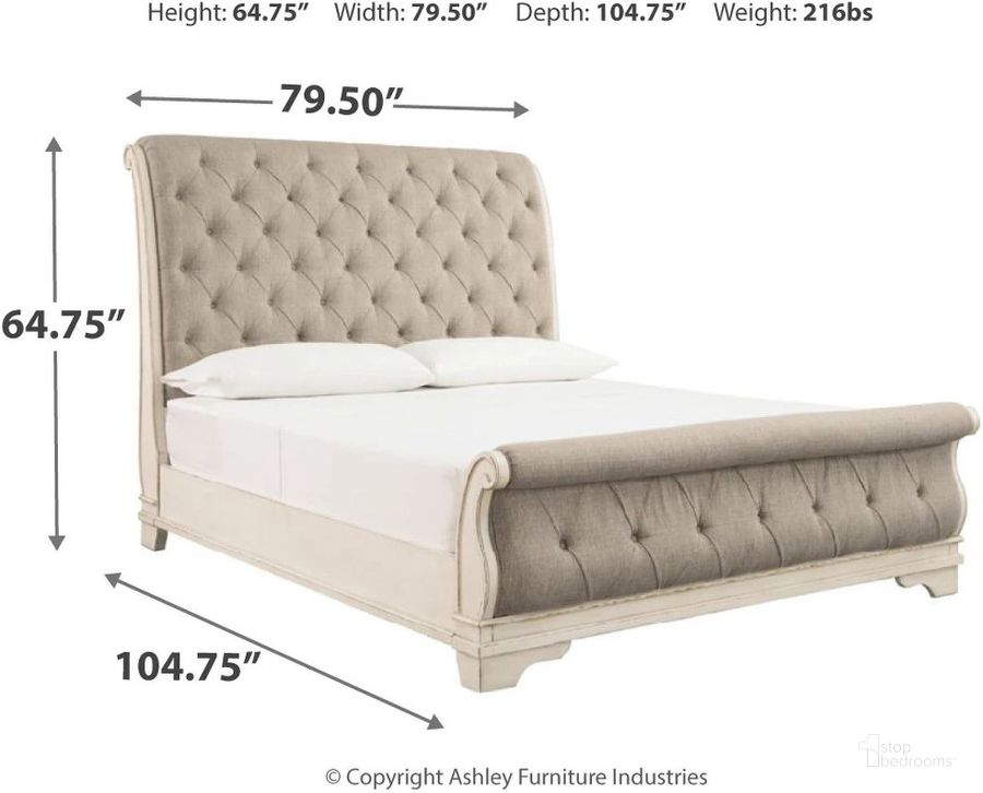 Realyn Queen Sleigh Bed In Chipped White by Ashley Furniture ...
